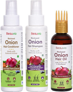 Beauvia Blackseed Onion Hair Shampoo, Conditioner & Oil Kit Price in ...