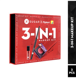 SUGAR Cosmetics 3 in 1 Makeup Kit | Intense Kajal + Mini Blush + Mini ...