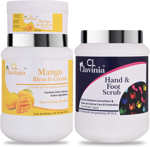 CLAVINIA Mango Bleach Cream 1 Kg + Hand And Foot Scrub 1000 ml Price in ...