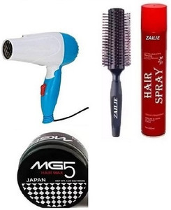 Zailie Round Roller Hair Comb With Hair Wax & 1290 Hair Dryer with Enzo ...