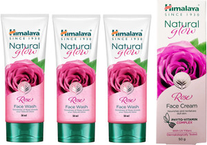 HIMALAYA Rose Face Wash (3X50g) With Rose Face Cream (50g) Price in ...
