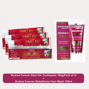 RUDRAA FOREVER Dant Om Herbal Toothpaste 100gm(pack of 3) & Glutathione ...