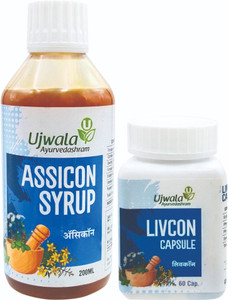 UJWALA AYURVEDASHRAM Livcon Capsule and Assicon Syrup Combi Pack used ...
