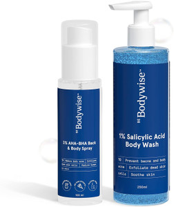 Be Bodywise 3% AHA BHA Body Spray 100 ml & 1% Salicylic Acid Body Wash ...