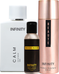 INFINITY Calm EDP Perfume 100ml, Beaute Deo Body Spray 200ml, Musk Noir ...