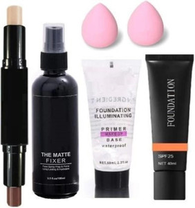 lip ray Makeup fixer with primer and compact , foundation and 2 pcs ...
