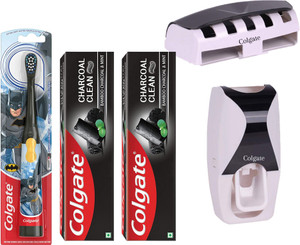 Colgate Batman Electric Toothbrush+Charcoal Toothpaste, Bamboo Charcoal ...