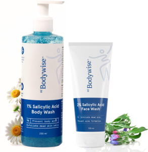 Be Bodywise Acne Kit | 1% Salicylic Acid Body Wash 250ml | 2% Salicylic ...