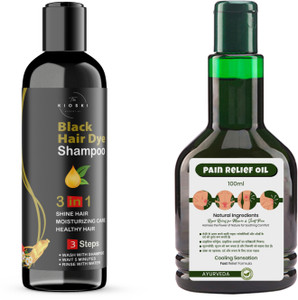 The Kioski Essential Instant Black hair dye shampoo 100ML & Body Pain ...