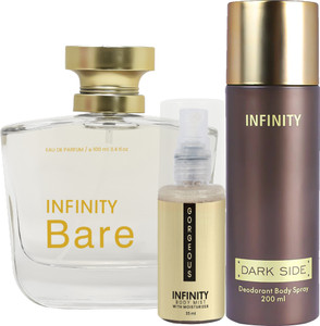 INFINITY Bare EDP Perfume 100ml, Dark Side Deo Body Spray 200ml ...
