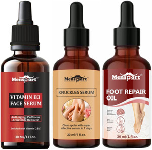 Mensport Vitamin B3 Facial Serum, Knuckles Serum & Foot Repair Oil ...