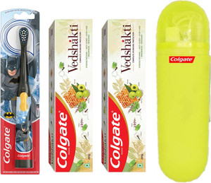 Colgate Batman Electric Toothbrush for kids+Swarna Vedshakti Toothpaste ...