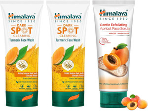 HIMALAYA Dark Spot Clearing Turmeric Face Wash (2X50ml), Apricot Face ...