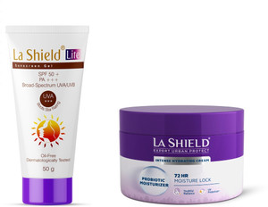 La Shield Lite SPF50+ PA+++ Mineral Based Sunscreen Gel 50g & Intense ...