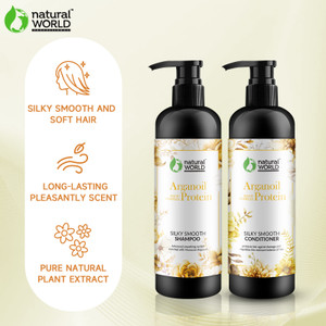Natural World PROFESSIONAL SILKY SMOOTH SHAMPOO AND CONDITIONER 500 ML ...