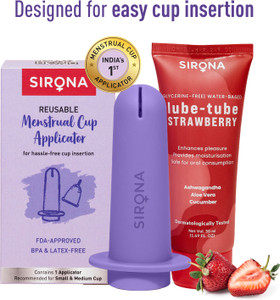 SIRONA Reusable Menstrual Cup Applicator with Strawberry Lubricant Gel ...