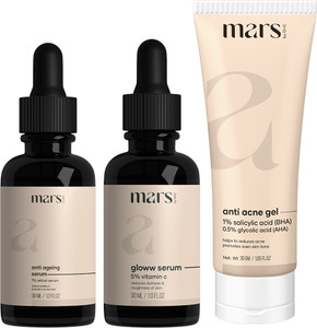 mars by GHC Skin Care Combo| Anti Acne Gel | Anti Aging Serum & Glow ...