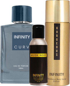 INFINITY Curv EDP Perfume 100ml, Gorgeous Deo Body Spray 200ml, Musk ...