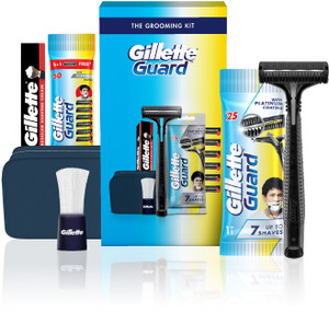 Gillette Guard 5 in 1 Shaving Kit for men with Travel Pouch | Gifts for ...