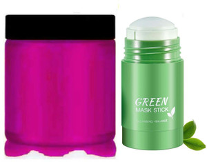 YAWI TEMPORARY PINK CREAMY HAIR COLOR WAX AND GREEN TEA MASK STICK FOR ...