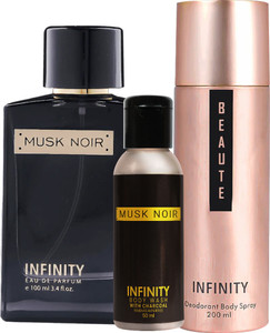 INFINITY Musk Noir EDP Perfume 100ml,Beaute Deo Body Spray 200ml,Musk ...