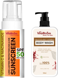 VitaBloom Niacinamide + Vitamin C Protection Sunscreen SPF 50+++ PA ...