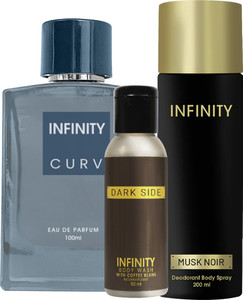 INFINITY Curv EDP Perfume 100ml, Musk Noir Deo Body Spray 200ml, Dark ...