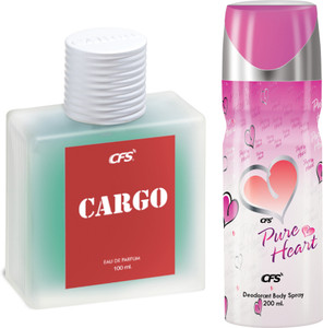 CFS Cargo Blue EDP Long Lasting Perfume & Pure Heart Pink Deodorant ...