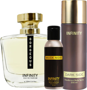 INFINITY Gorgeous EDP Perfume 100ml,Dark Side Deodorant 200ml,Musk Noir ...