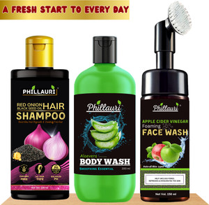 Phillauri Red Onion Black Seed Oil Shampoo & Aloe Vera Hydrating Body ...