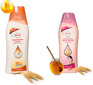 AYUR HERBALS Combo of Sunscreen Lotion of 100ML and Moisturizer Lotion ...