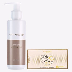 Oriflame OPTIMALS Even Out Foaming Cleanser 150 with MILK & HONEY GOLD ...