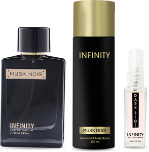 INFINITY Musk Noir 100ml EDP & 200ml Deo With Dark Side 8ml Perfume ...