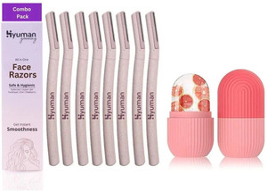 Hyuman Combo Face Razor & Ice Roller, 8 Razor + 1 Ice Roller For ...