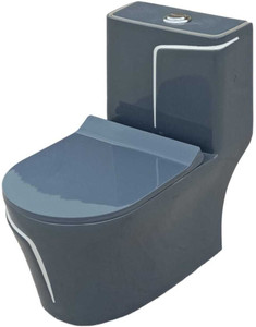 clayplus Ceramic Shining Grey commode with White Finishing Line and ...