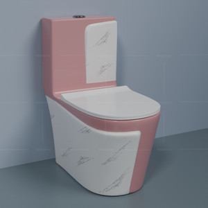BRIZENTA BR1015 Ceramic Shining Pink commode with Marble Finishing ...