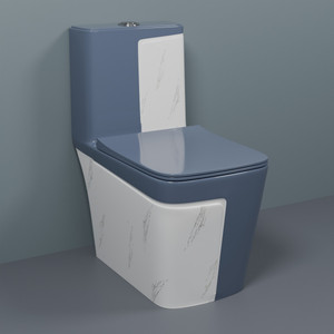 clayplus Ceramic Shining Dual Blue & White Color Commode With Seat ...