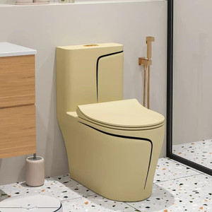 Ceramic Rimless Toilet Commode One-Piece, Floor-Mounted, Western Style ...