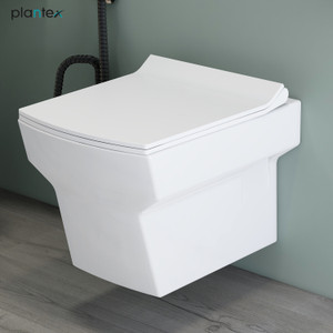 Plantex Commode for Toilet/Ceramic Western Commode/Squar Wall Hung ...