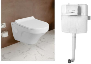 Joyo Cera Ceramic Water Closet Wall Mounted With Soft Seat Cover With ...