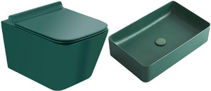 Plantex Aqua Green Ceramic Wallmount Western Toilet with Rectangular ...