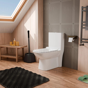LUXEHOME Space-Saving Modern Sleek Compact Design Commode with Water ...