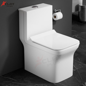 clayplus P-TRAP CERAMIC ONE PIECE WESTERN TOILET COMMODE WITH SEAT ...