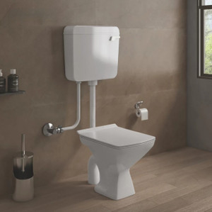 clayplus CERAMIC Floor Mounted Western Toilet Commode With Flush Tank ...