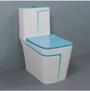 LILY C/T03 Premium Quality White commode with SKY Blue Finishing Line ...