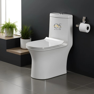 Sea Shore Ceramic One Piece Western Commode With Toilet Seat/Water ...