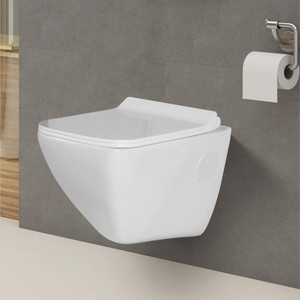 LUXART Commode Wall Mount/Wall Hung Western Toilet/Rimless Commode ...