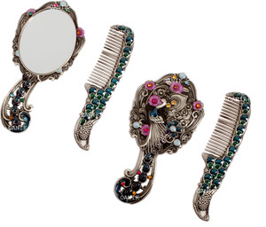 Oanik Premium Hand Mirror and Comb Set for Elegant Grooming - Comb ...