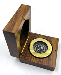 Ascent India Brass Paperweight Compass Nautical w/Rosewood Box 2.5 ...