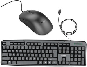 Intex IT-KB333 USB Wired Keyboard and ECO-8 USB Optical Mouse Combo Set ...